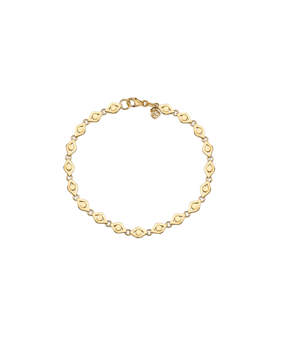 Evil Eye Link Bracelet in 14K Yellow Gold