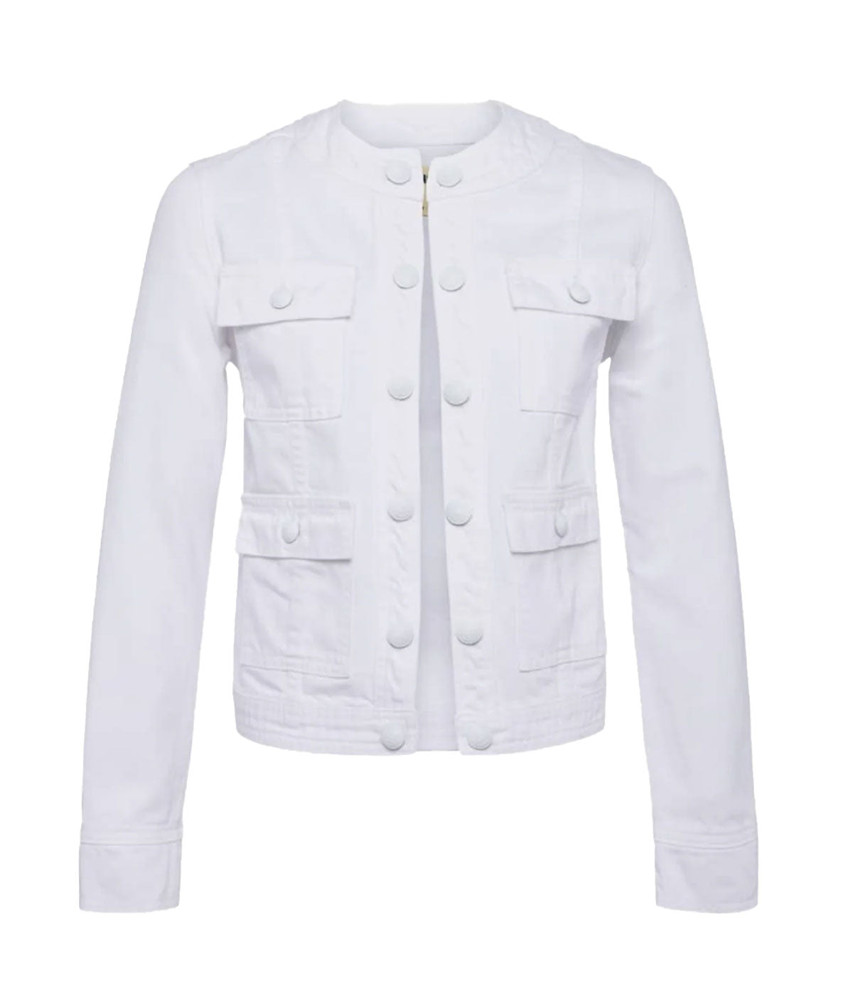 Yari Collarless Jacket in White