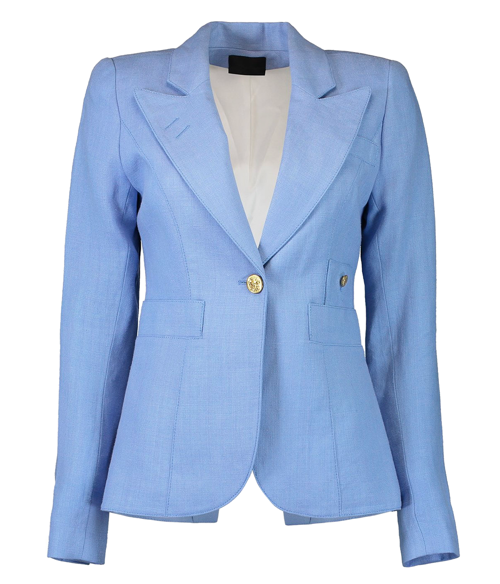 Classic Duchess Linen Blazer in Periwinkle